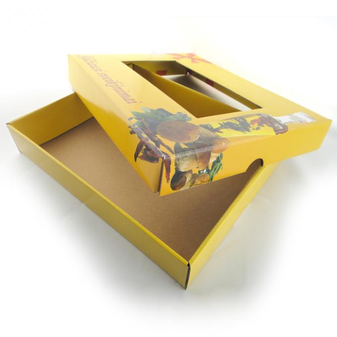 Custom Printed E-Flute Corrugated Paper Window Boxes Packaging With Lid