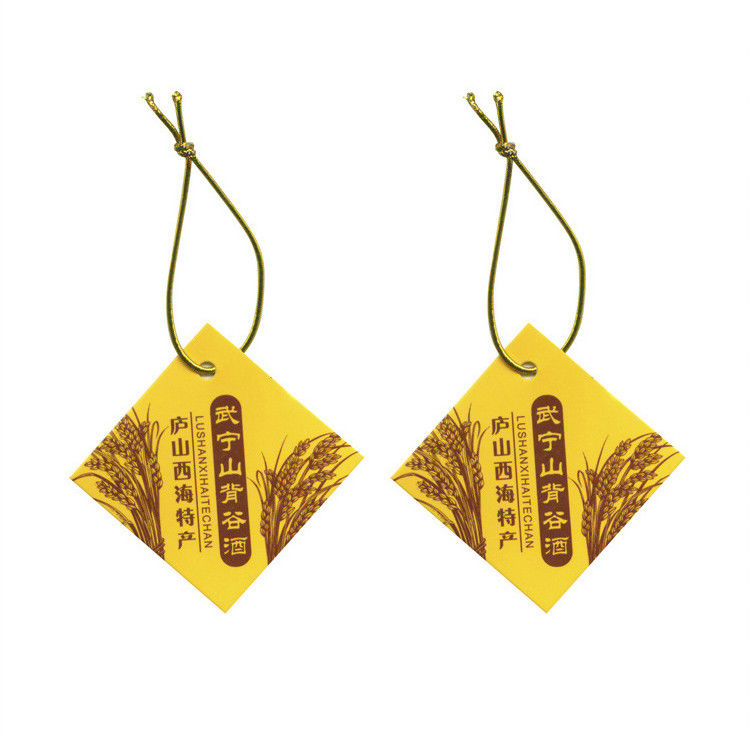 Custom Printed Paper Jewelry Hangtag Watches Swing Tag With Elastic String