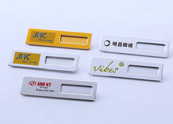 Metal Custom Name Tag Badges , Unique Name Badges Template Aluminum ...